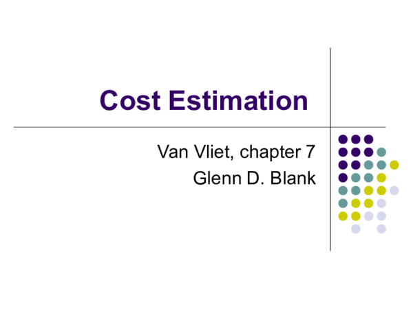 (PPT) Cost Estimation