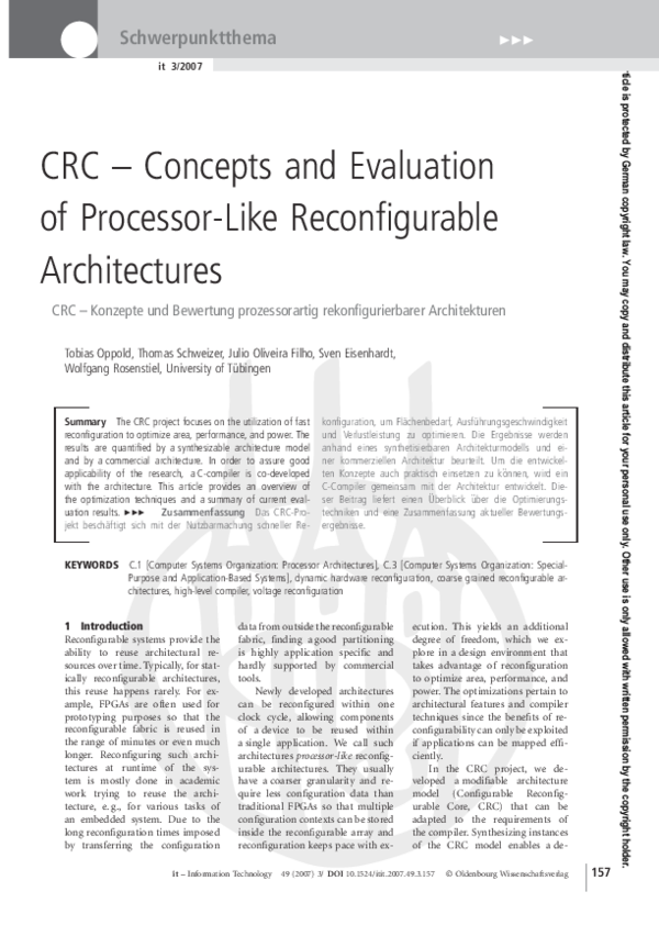 Pdf Embedded Reconfigurable Architectures Stefanos Kaxiras