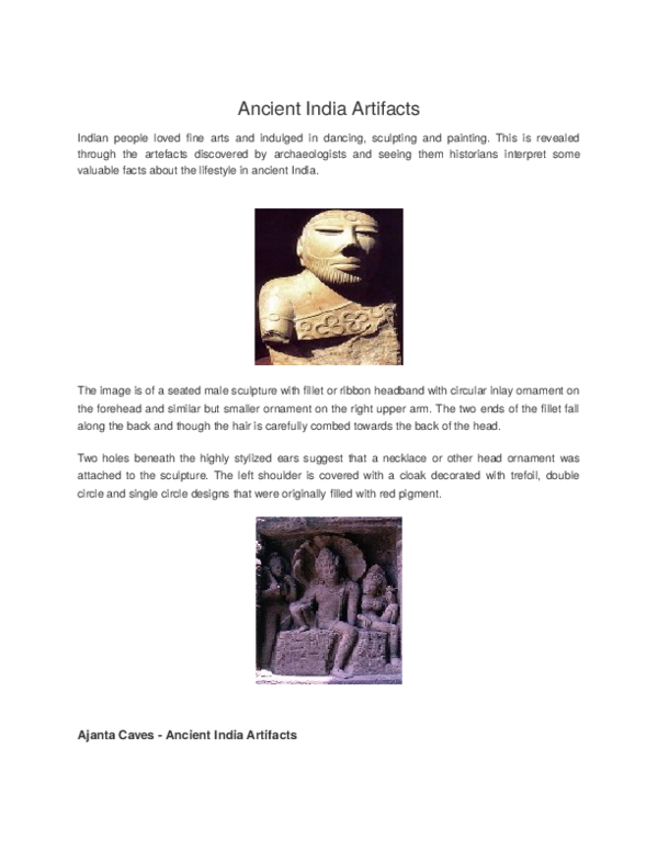 (DOC) Ancient India Artifacts