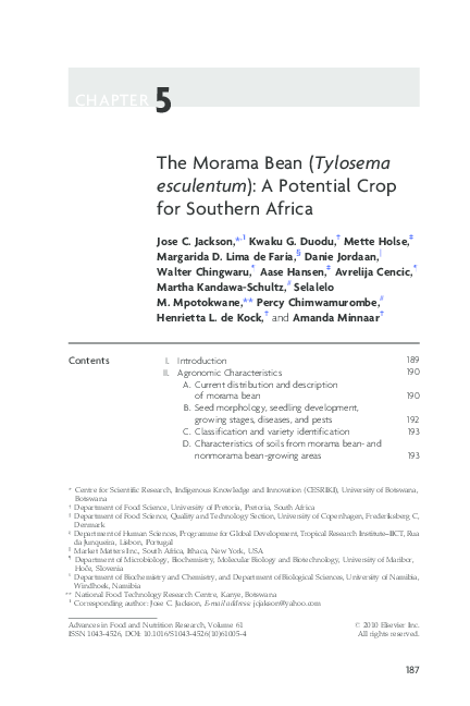(PDF) The morama bean (Tylosema esculentum): a potential crop for ...