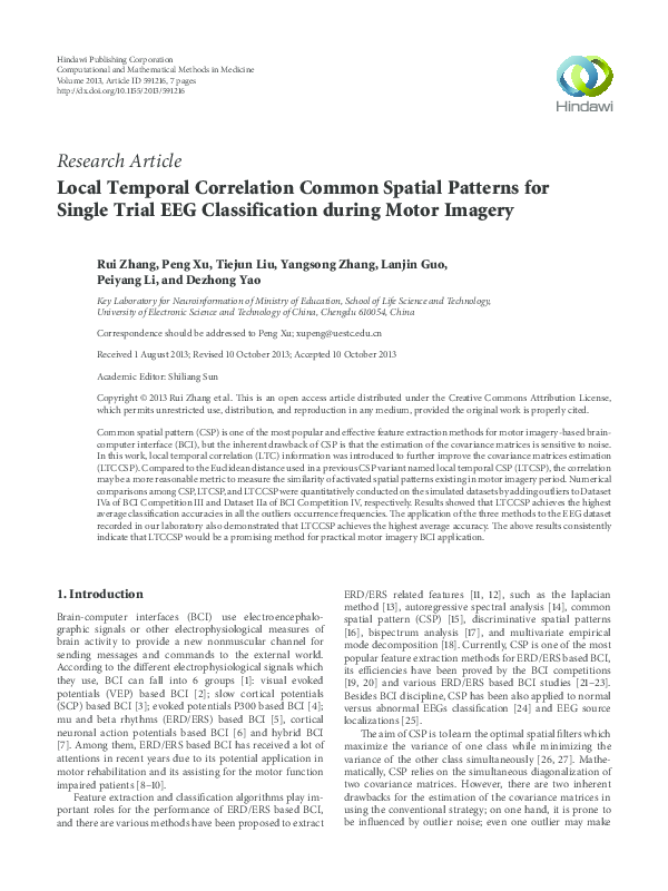 Pdf Local Temporal Correlation Common Spatial Patterns For Single