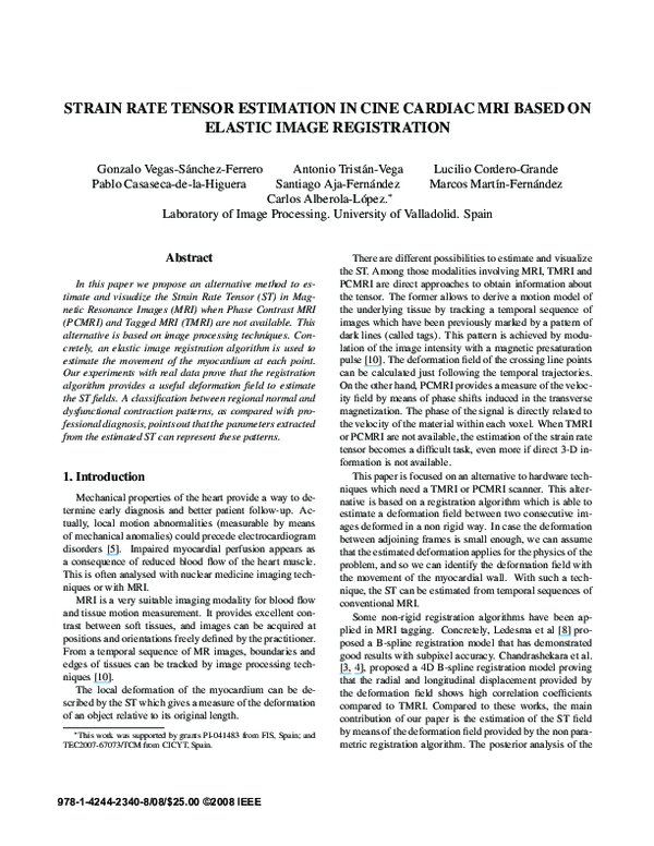(PDF) Strain Rate Tensor Estimation in Cine Cardiac MRI Based on ...