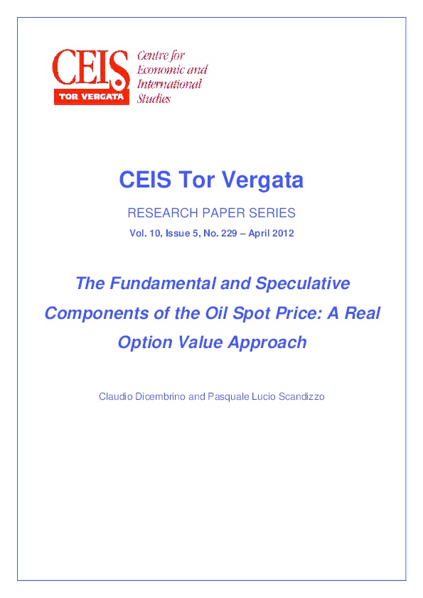 (PDF) The Fundamental and Speculative Components of the Oil Spot Price ...
