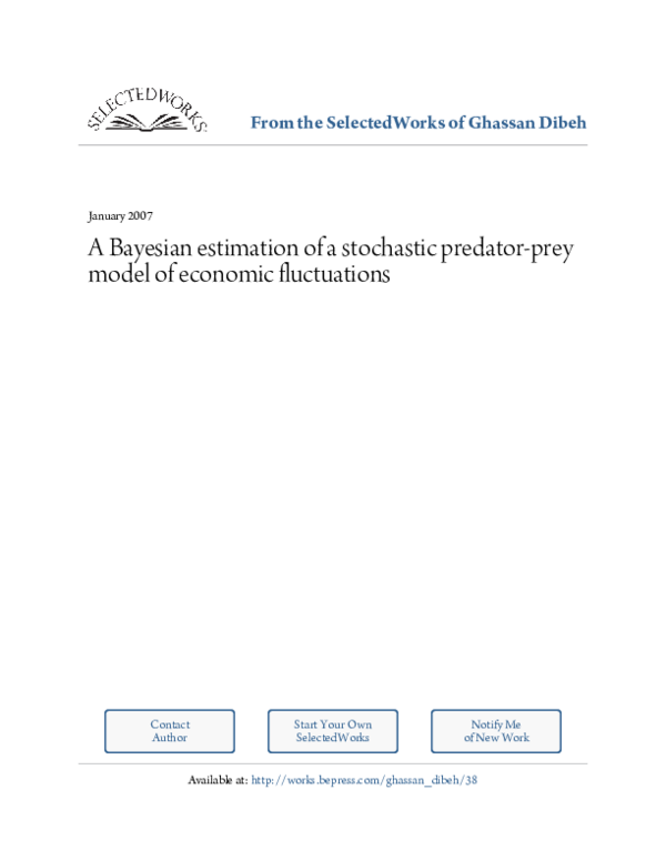 Pdf A Bayesian Estimation Of A Stochastic Predator Prey Model Of