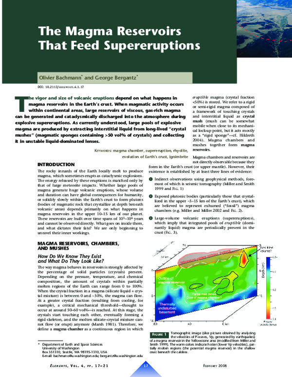 The magma reservoirs that feed supereruptions