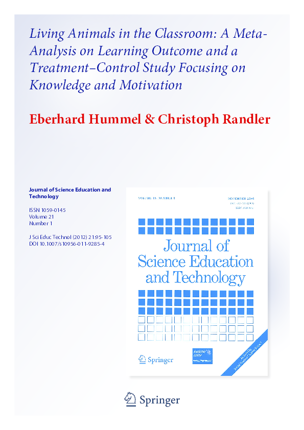 (PDF) Living Animals in the Classroom: A Meta-Analysis on Learning ...
