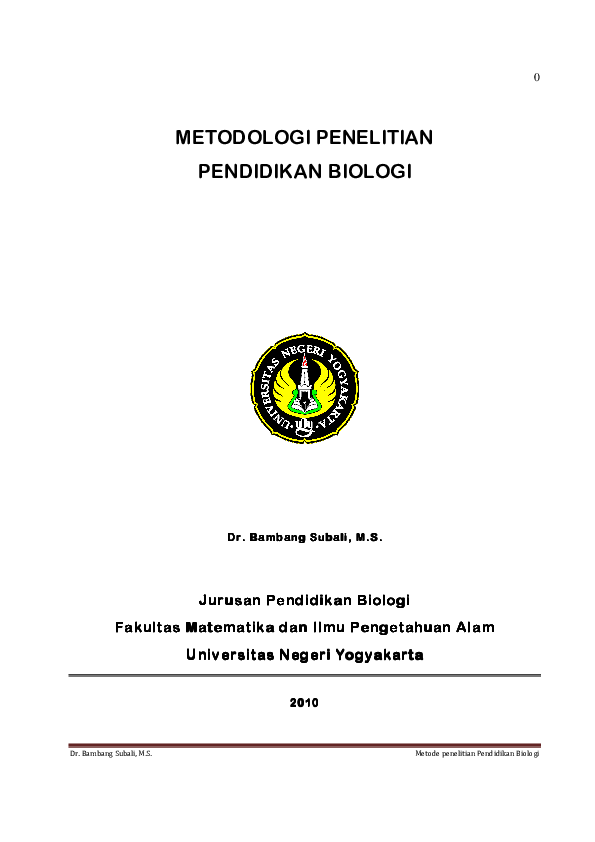 (PDF) metodologi penelitian biologi