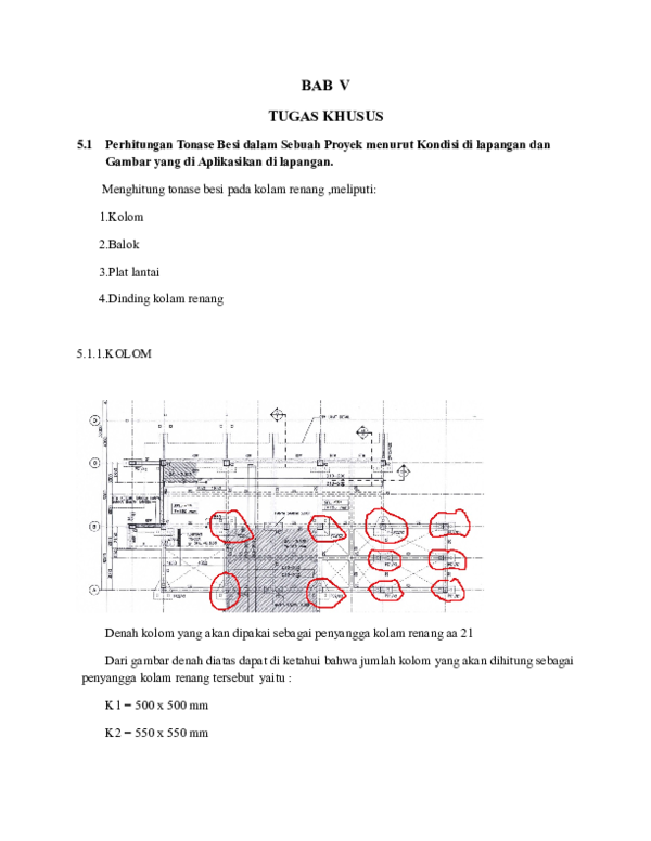 (DOC) BAB V TUGAS KHUSUS 5.1 Perhitungan Tonase Besi dalam Sebuah ...