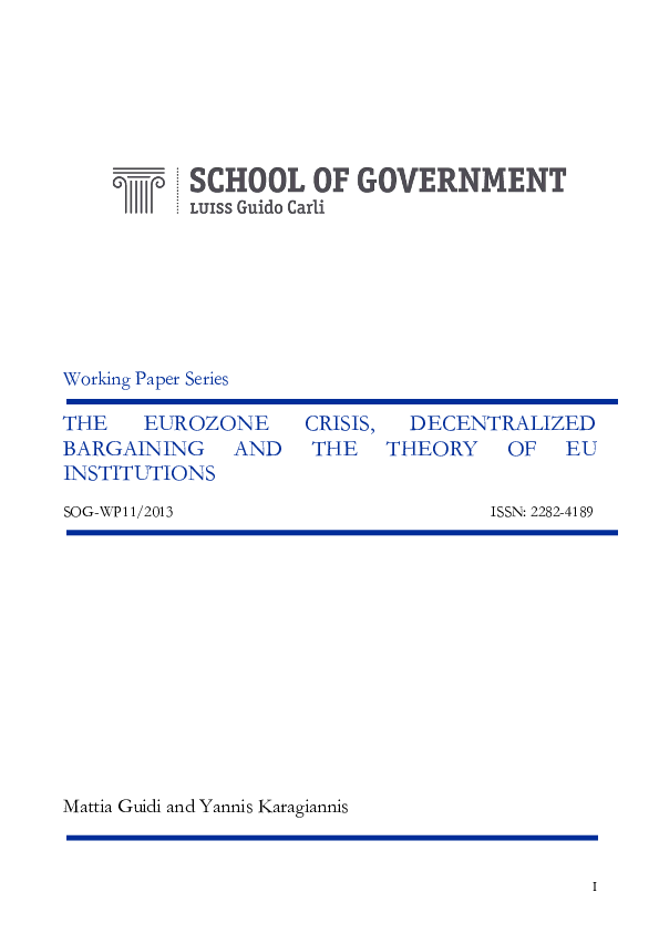 (PDF) The Eurozone Crisis, Decentralized Bargaining, and the Theory of ...