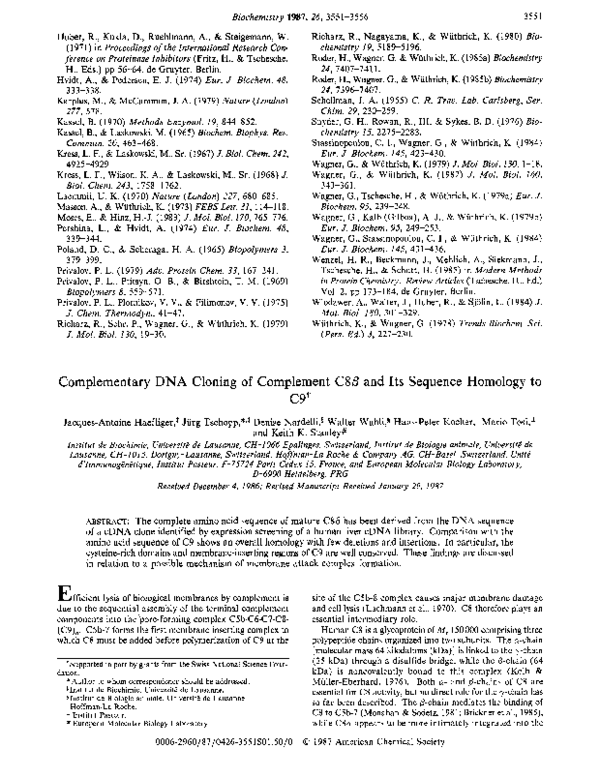 Pdf Complementary Dna Cloning Of Complement C8beta And Its Sequence Homology To C9
