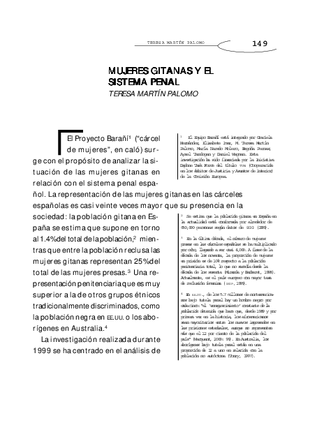 (PDF) EL MUJERES GITANAS Y EL SISTEMA PENAL - EQUIPO BARAÑI