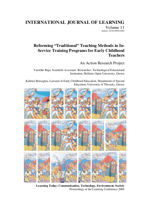 (PDF) Reforming "Traditional" Teaching Methods in In- Service Training ...