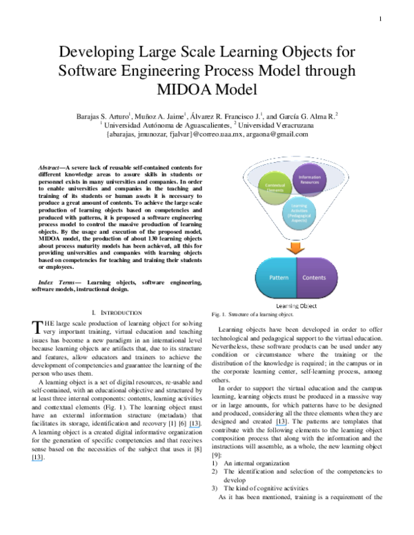 (PDF) Scaling Learning Objects for Software Engineering