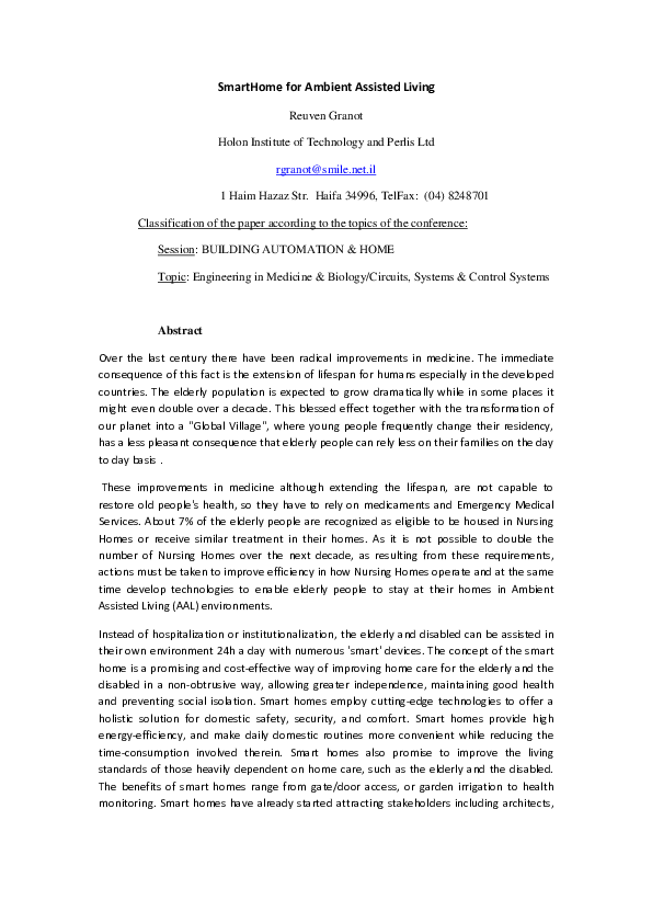 3. Ambient Assisted Living - Projekt-management