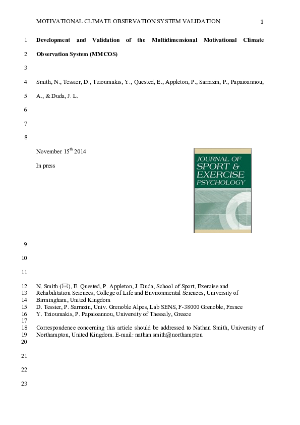 Pdf Development And Validation Of A Multidimensional Instrument For