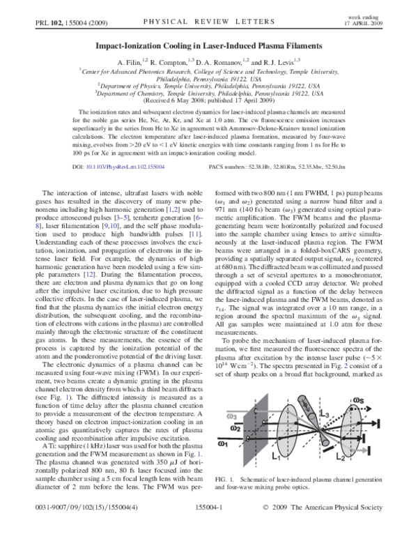 (PDF) Impact-Ionization Cooling in Laser-Induced Plasma Filaments | A. Filin - Academia.edu
