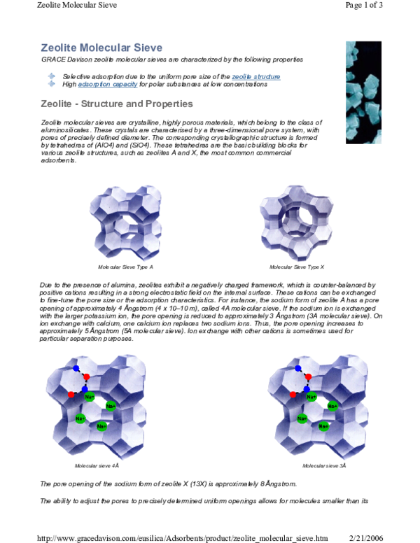 (PDF) Zeolite -Structure and Properties