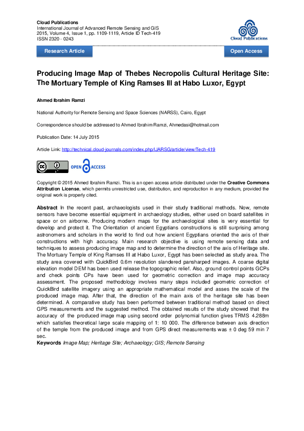 (PDF) Producing Image Map of Thebes Necropolis Cultural Heritage Site ...