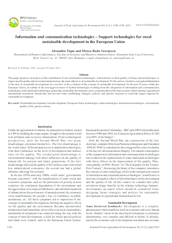 (PDF) Alexandru Tugui and Mircea Radu Georgescu, Information and ...