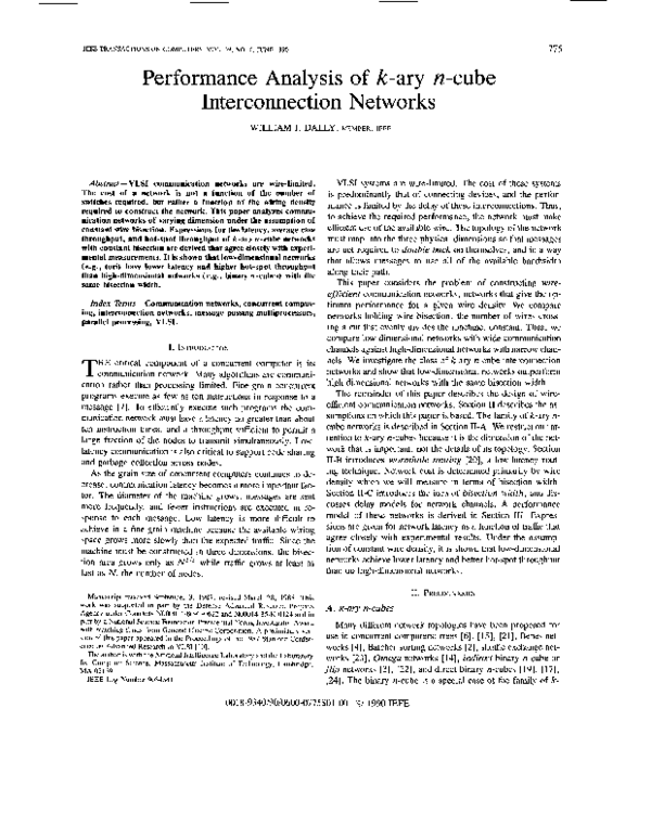 (PDF) Performance Analysis of k-Ary n-Cube Interconnection Networks
