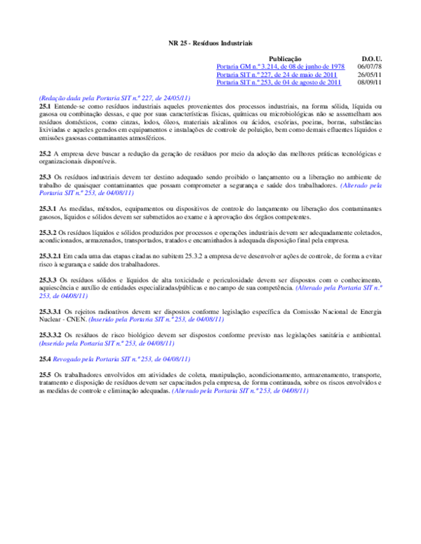 (PDF) NR 25 - Resíduos Industriais