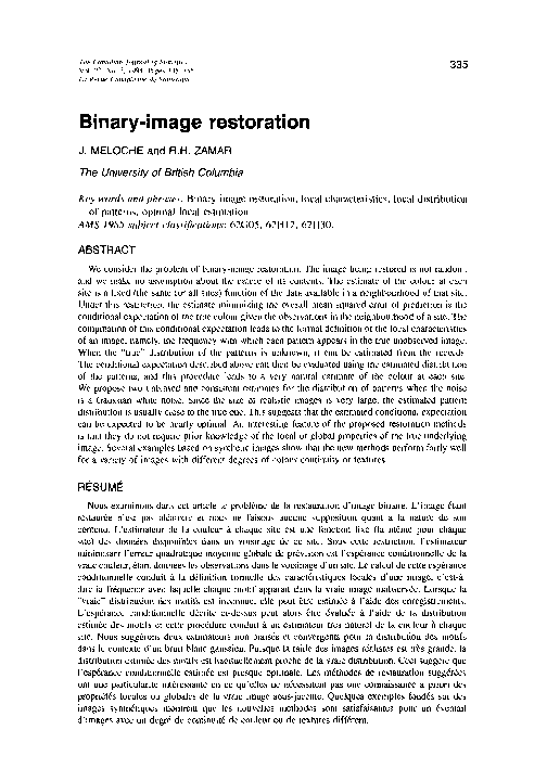 (PDF) Binary-image restoration