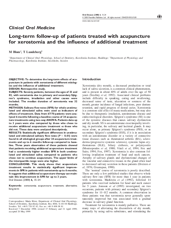 (PDF) Clinical Effectiveness and Safety of Acupuncture in the Treatment of Irradiation-Induced ...