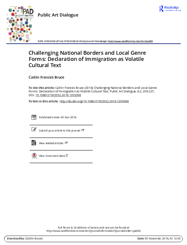 (PDF) Challenging National Borders and Local Genre Forms: Declaration ...