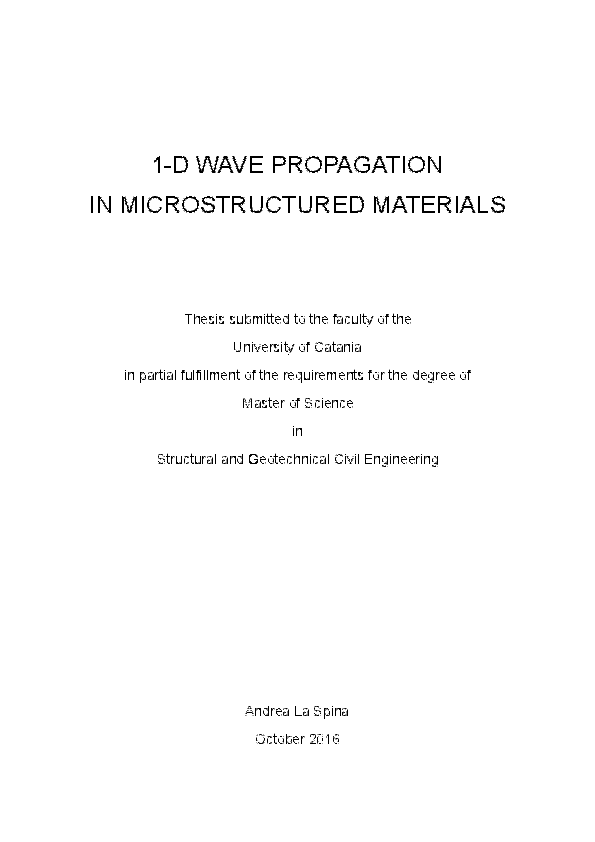 (PDF) 1-D wave propagation in microstructured materials