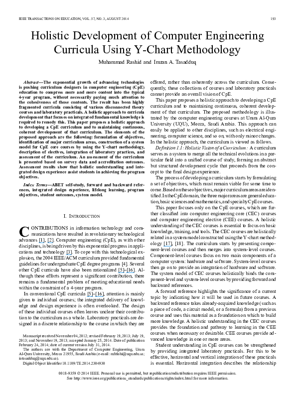 (PDF) Holistic Development of Computer Engineering Curricula Using Y ...