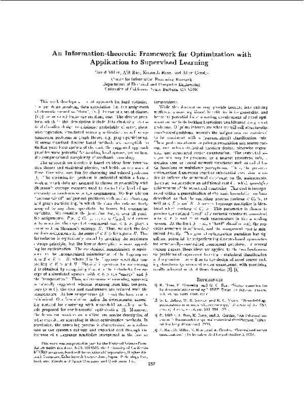 (PDF) An information-theoretic framework for optimization with application to supervised learning