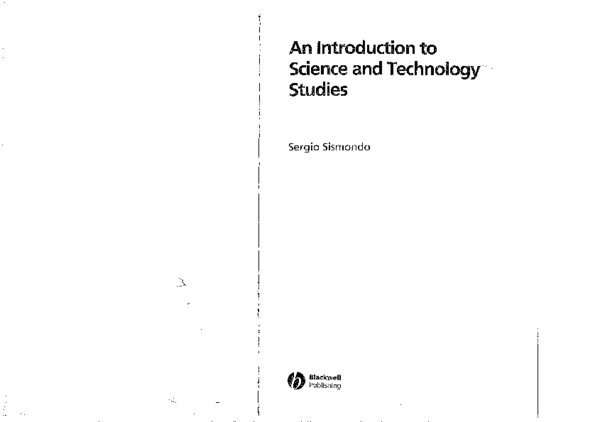 (PDF) Introduction To Science and Technology Studies | Sergio Sismondo ...