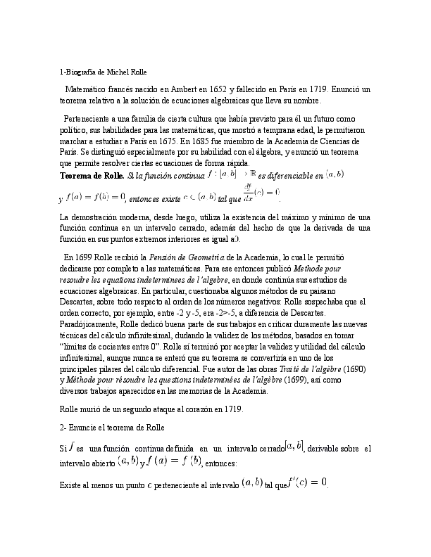 (DOC) Biografía de Michel Rolle