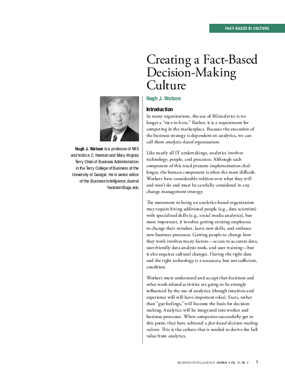 (PDF) Creating a Fact-Based Decision-Making Culture