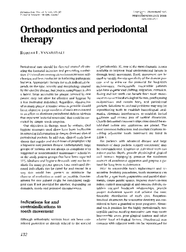 (PDF) Orthodontics and periodontal therapy