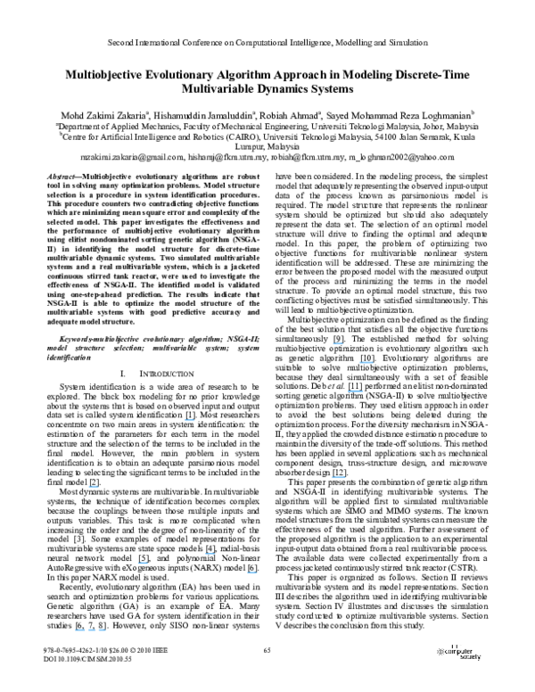 Pdf Multiobjective Evolutionary Algorithm Approach In Modeling Discrete Time Multivariable 0941