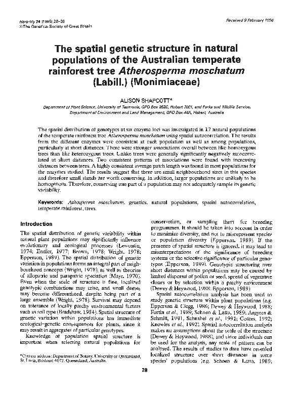 (PDF) The spatial genetic structure in natural populations of the ...