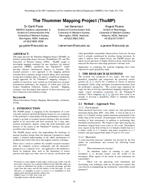 (PDF) The Thummer Mapping Project (ThuMP