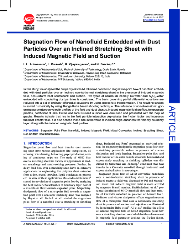 (PDF) Stagnation Flow of Nanofluid Embedded with Dust Particles Over an ...