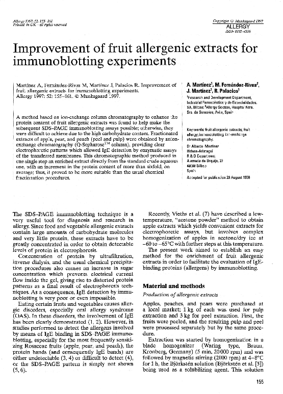 (PDF) Improvement of fruit allergenic extracts for immunoblotting ...