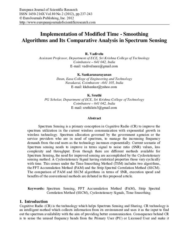 Pdf Implementation Of Modified Time Smoothing Algorithms And Its