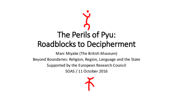(PDF) The Perils of Pyu: Roadblocks to Decipherment
