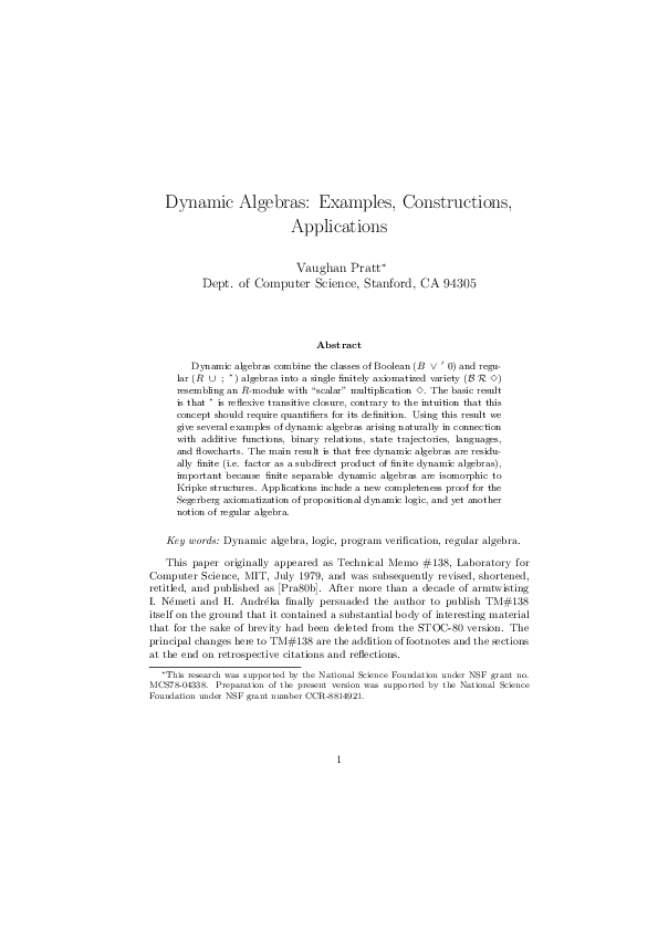 (PDF) Dynamic algebras: Examples, constructions, applications