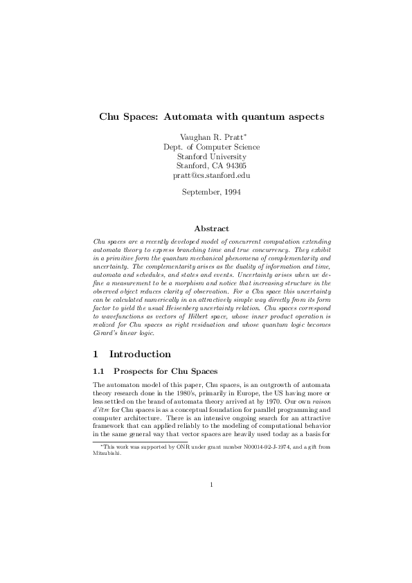 (PDF) Chu spaces: automata with quantum aspects