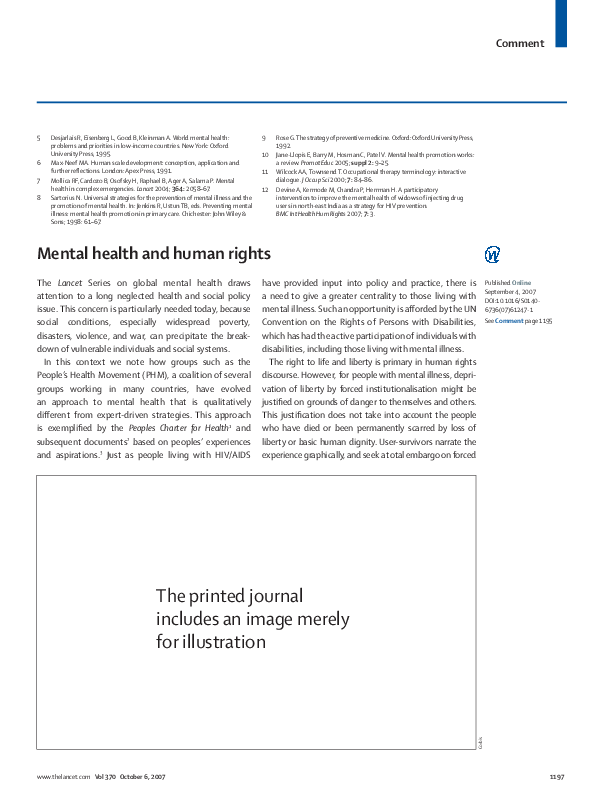 (PDF) Mental health and human rights