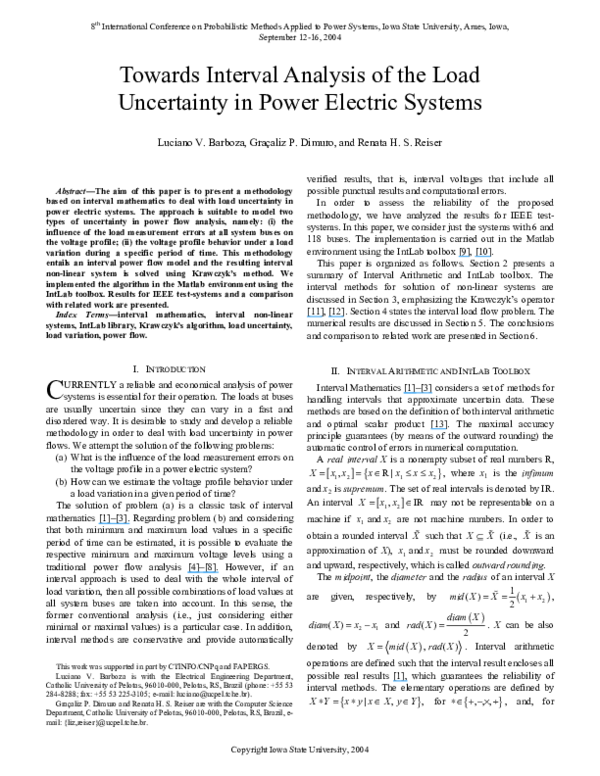 (PDF) Towards interval analysis of the load uncertainty in power ...