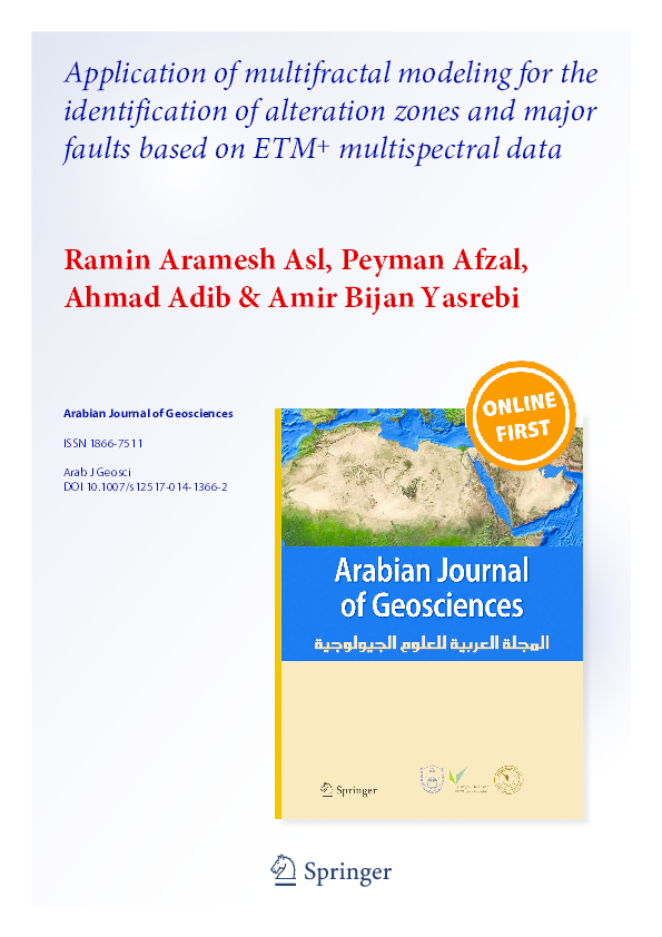 Pdf Application Of Multifractal Modeling For The Identification Of Alteration Zones And Major
