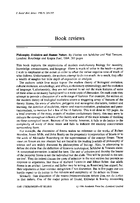 (PDF) Florian von Schilcher and Neil Tennant, Philosophy, Evolution and ...