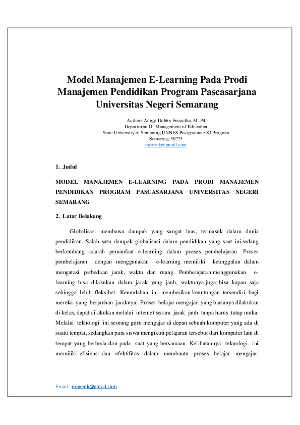 (PDF) Model Manajemen E-Learning Pada Prodi Manajemen Pendidikan ...