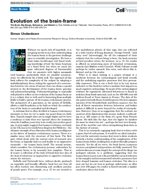 (PDF) Evolution of the brain-frame | Simon Underdown - Academia.edu